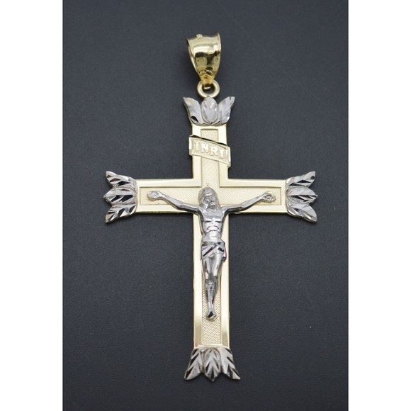 BH Jewelry | Jewelry | Real K Solid Yellowwhite Gold 67mm Shiny Jesus ...